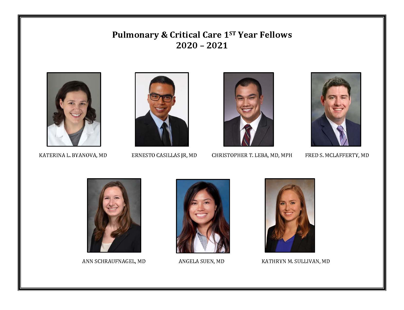 Fellows | UCSF Pulmonary, Critical Care, Allergy and Sleep Medicine